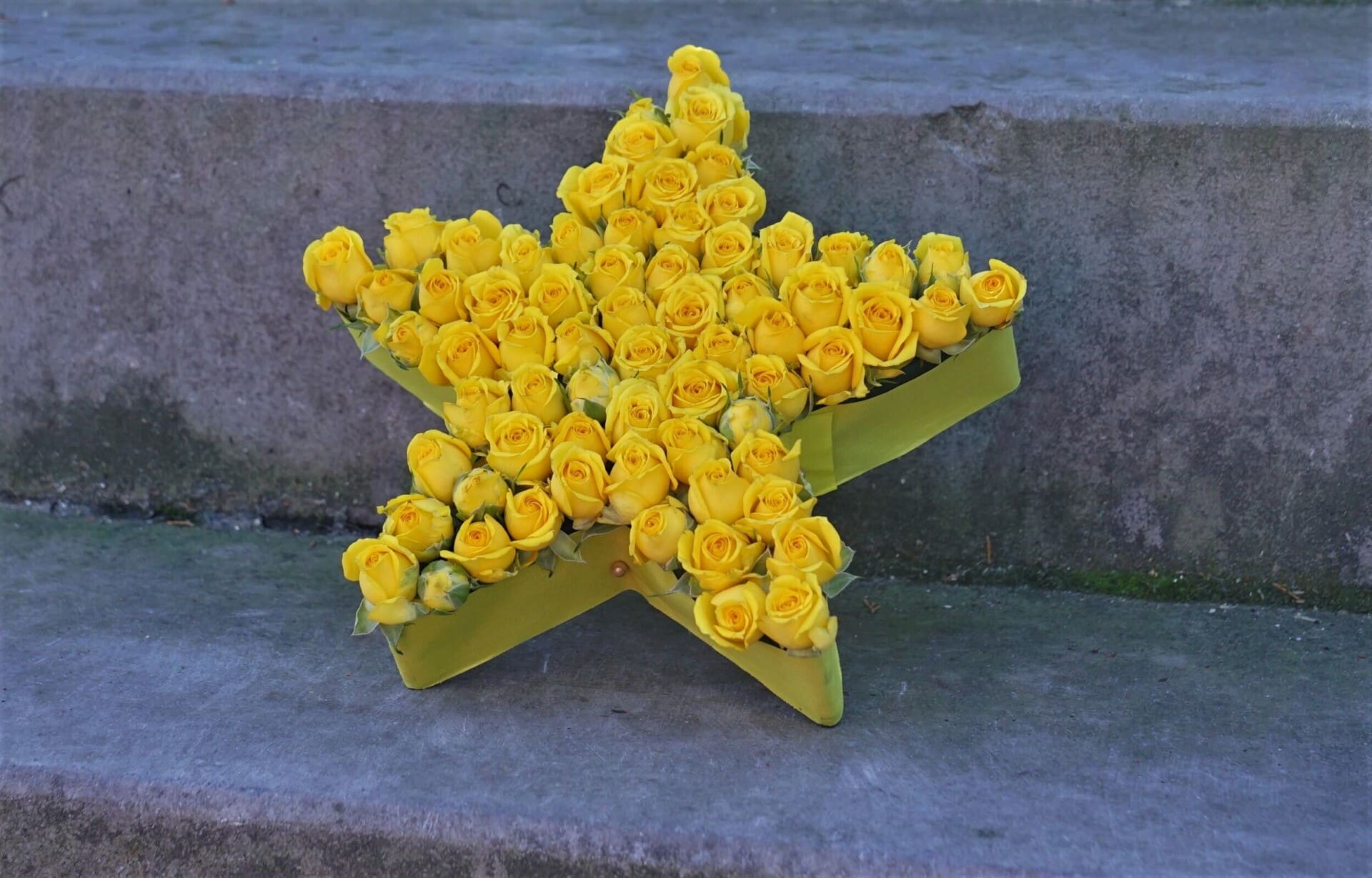 Sterretje uit gele trosroosjes